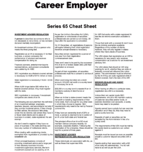 Series 65 cheatsheet 2026 - Reduce your study time effectively