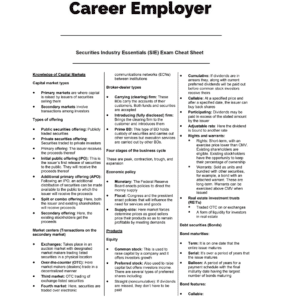 Free SIE cheatsheet 2026 - Reduce your study time significantly